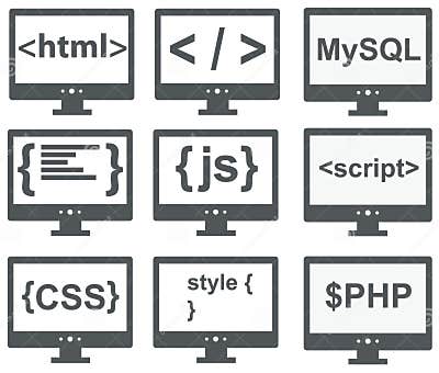 Vector Collection of Web Development Icons: Html, Css, Tag, Mysql ...