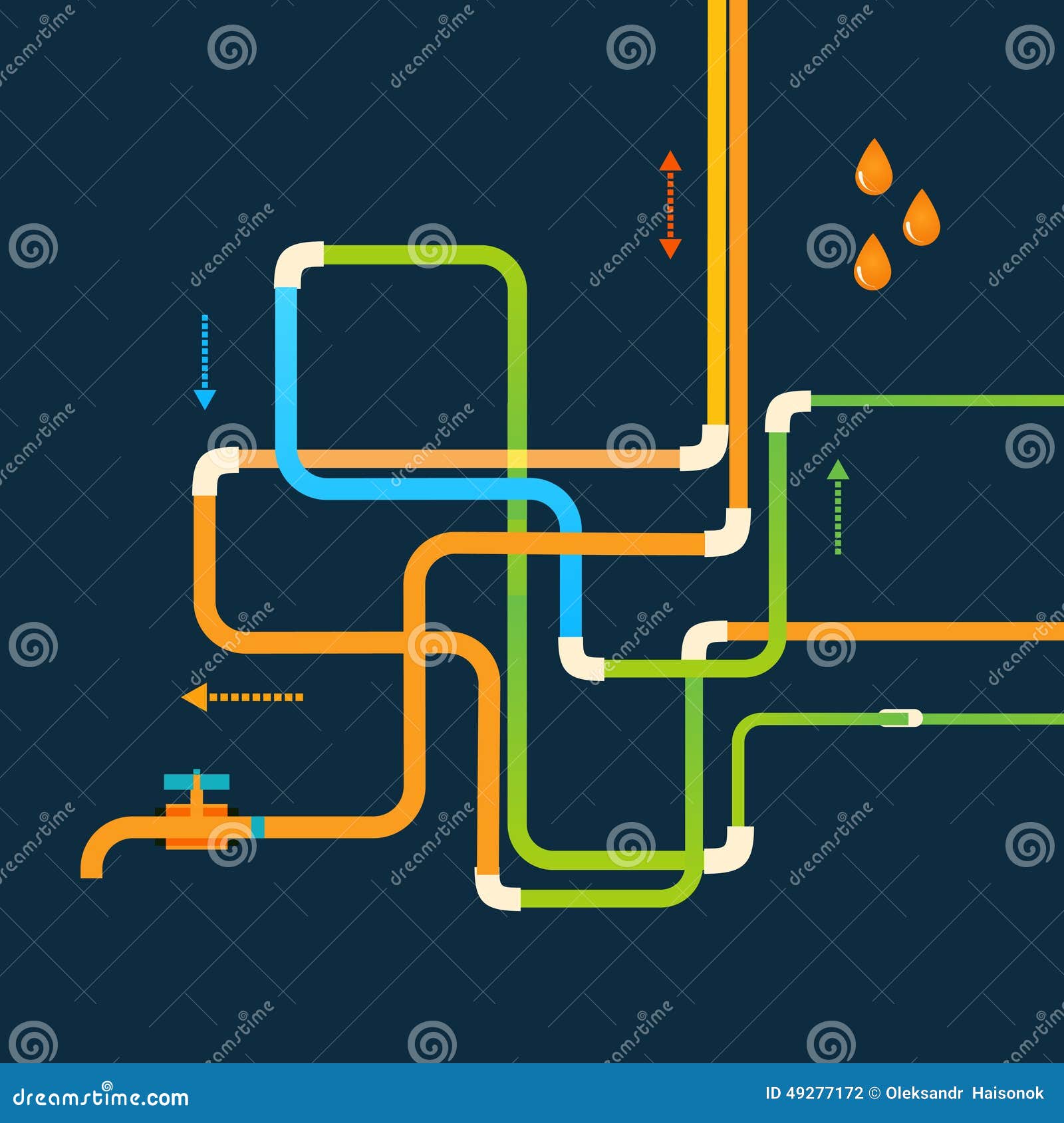 Vector Color Abstract Design Tangled Pipes Eps Stock Vector ...