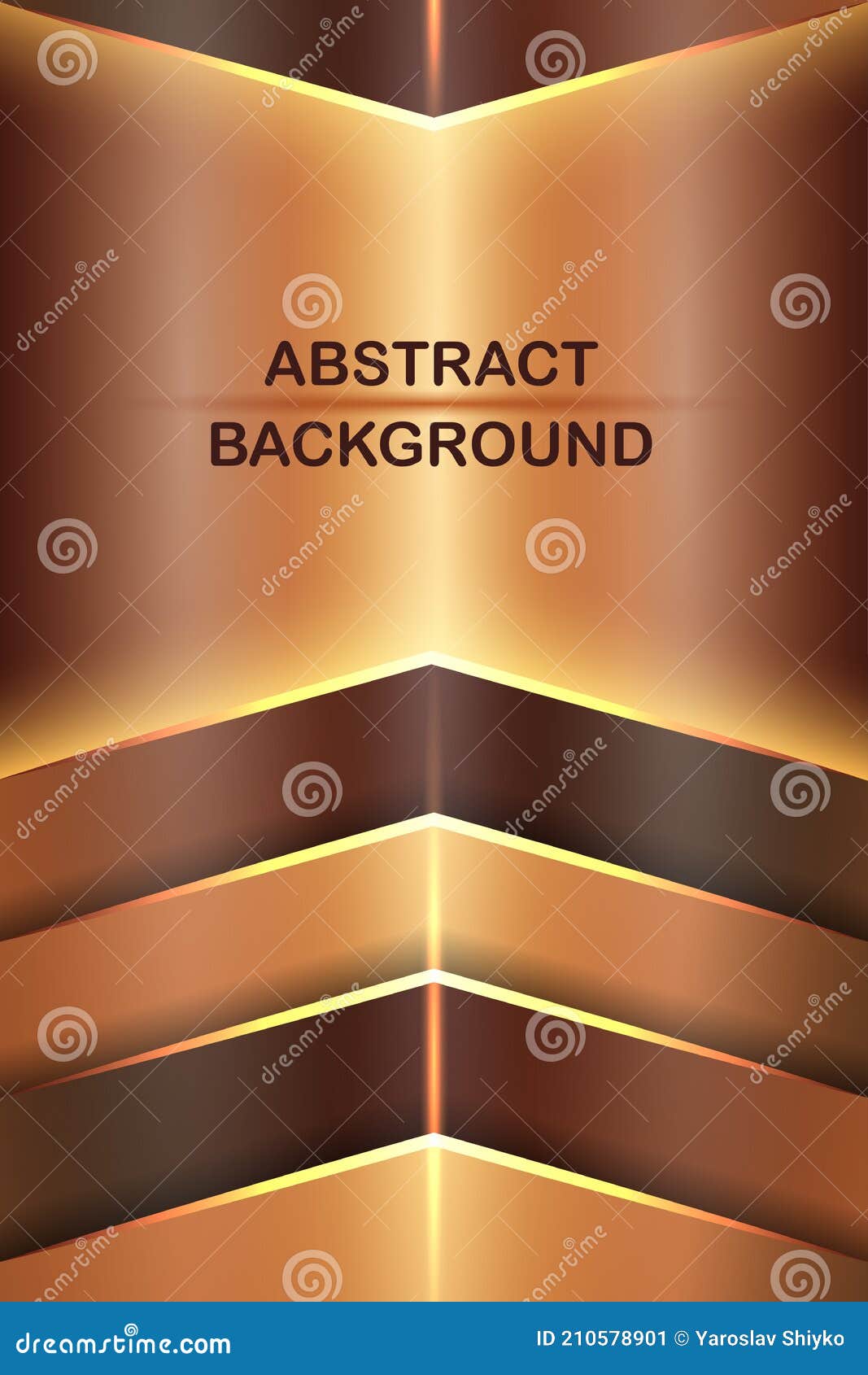 Vector Color Abstract Geometric Banner with Gold Shapes. Stock Vector ...