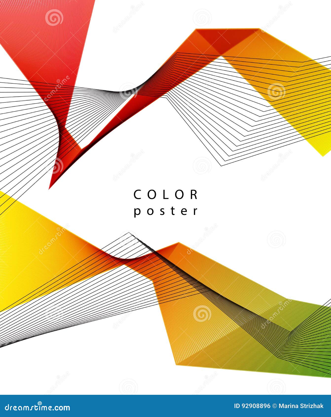 Vector Color Abstract Geometric Banner with Triangle. Stock Vector ...