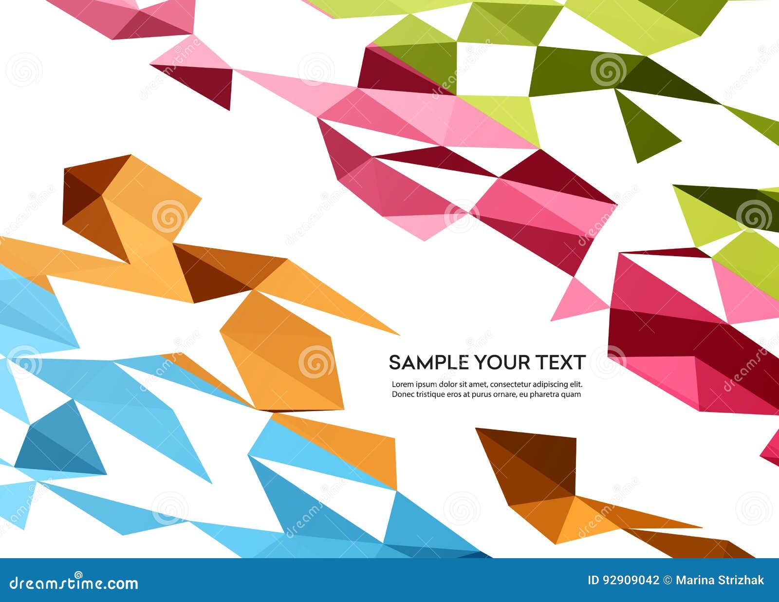 Vector Color Abstract Geometric Banner with Triangle. Stock Vector ...
