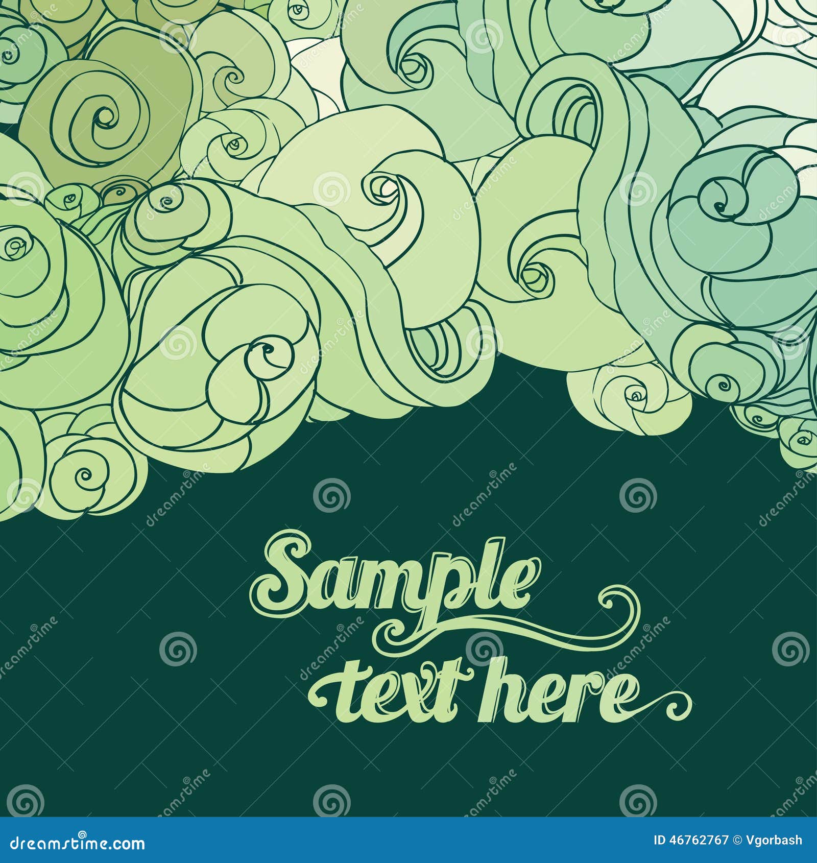 Vector Color Abstract Hand-drawn Hair Pattern with Waves and Clouds ...