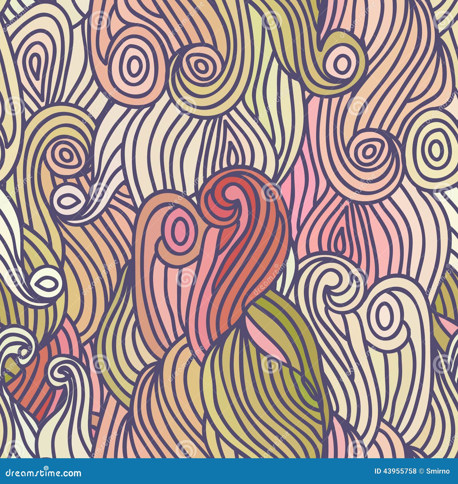 Vector Color Abstract Hand-drawn Hair Pattern Stock Vector ...