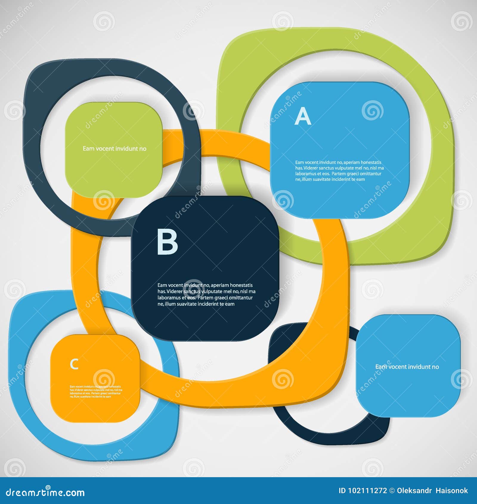 Vector Color Abstract Shapes Connection with Text Stock Vector ...