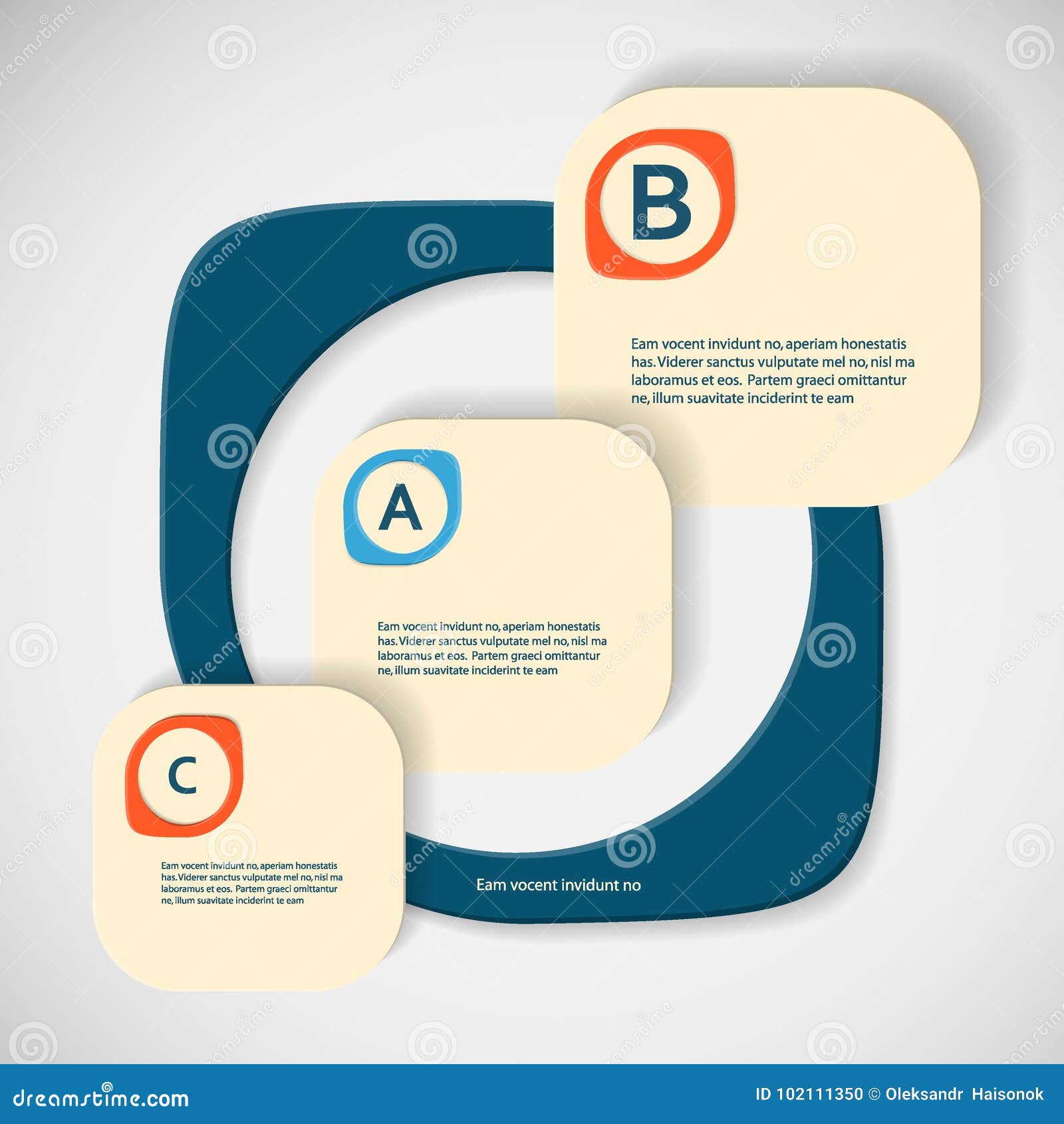 Vector Color Abstract Shapes Connection with Text Stock Vector ...