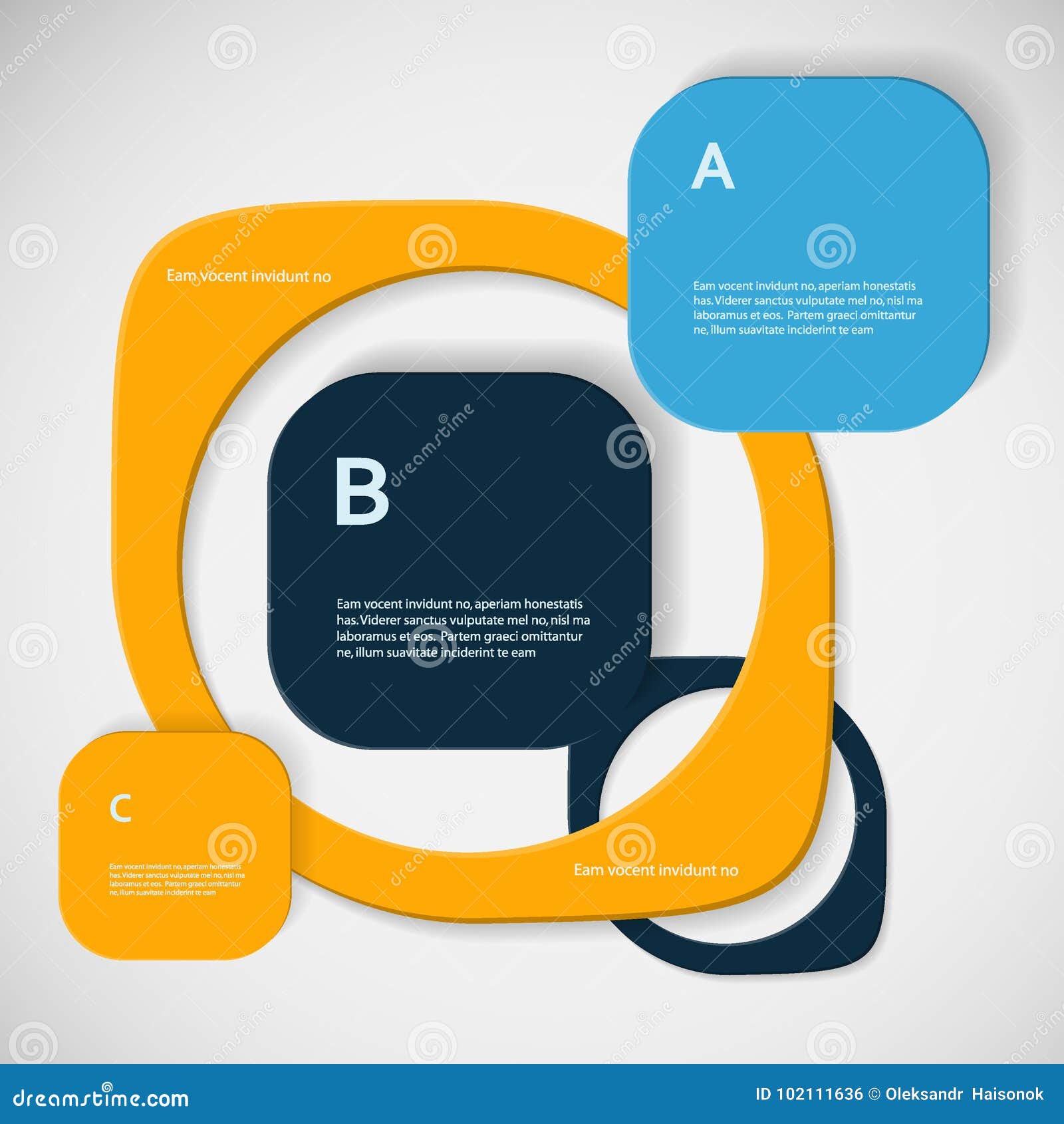 Vector Color Abstract Shapes Connection with Text Stock Vector ...