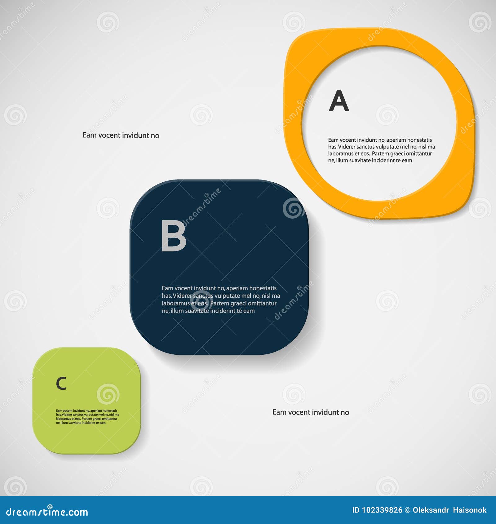 Vector Color Abstract Shapes Connection with Text Stock Vector ...