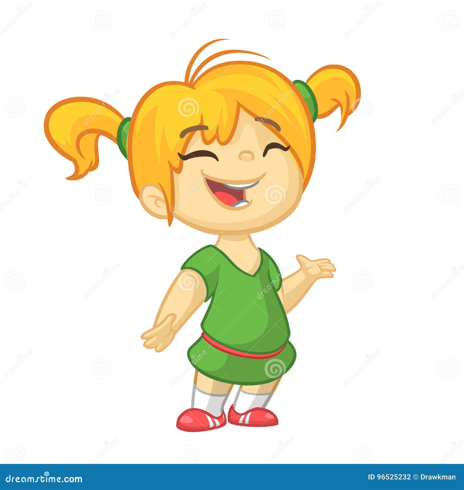 Vector Color Cartoon Image of a Cute Little Girl. Little Girl with ... Vector Color Cartoon Image of a Cute Little Girl. Little Girl with ...