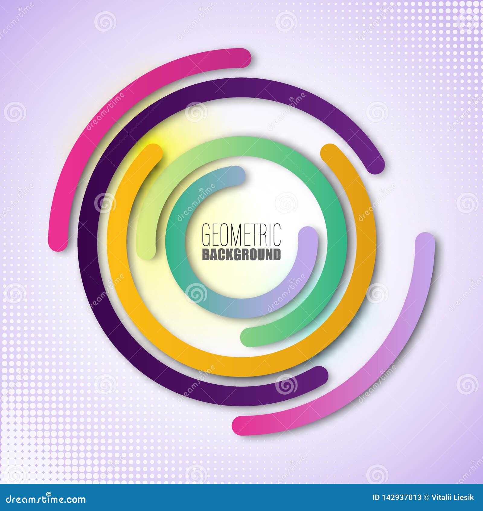 Vector Color Circles Composition, Rings with Shadows. Abstract ...