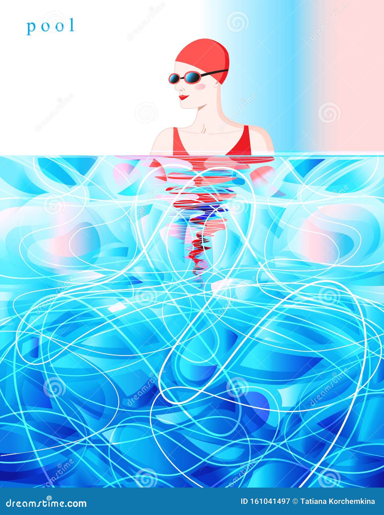 Vector Color Diving Swimmer Competition in the Pool Stock Illustration ...