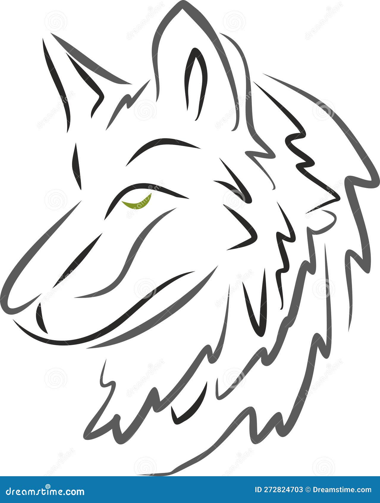 Vector Color Dog Head. Line Drawing of a Muzzle of a Wolf Stock Vector ... Vector Color Dog Head. Line Drawing of a Muzzle of a Wolf Stock Vector ...