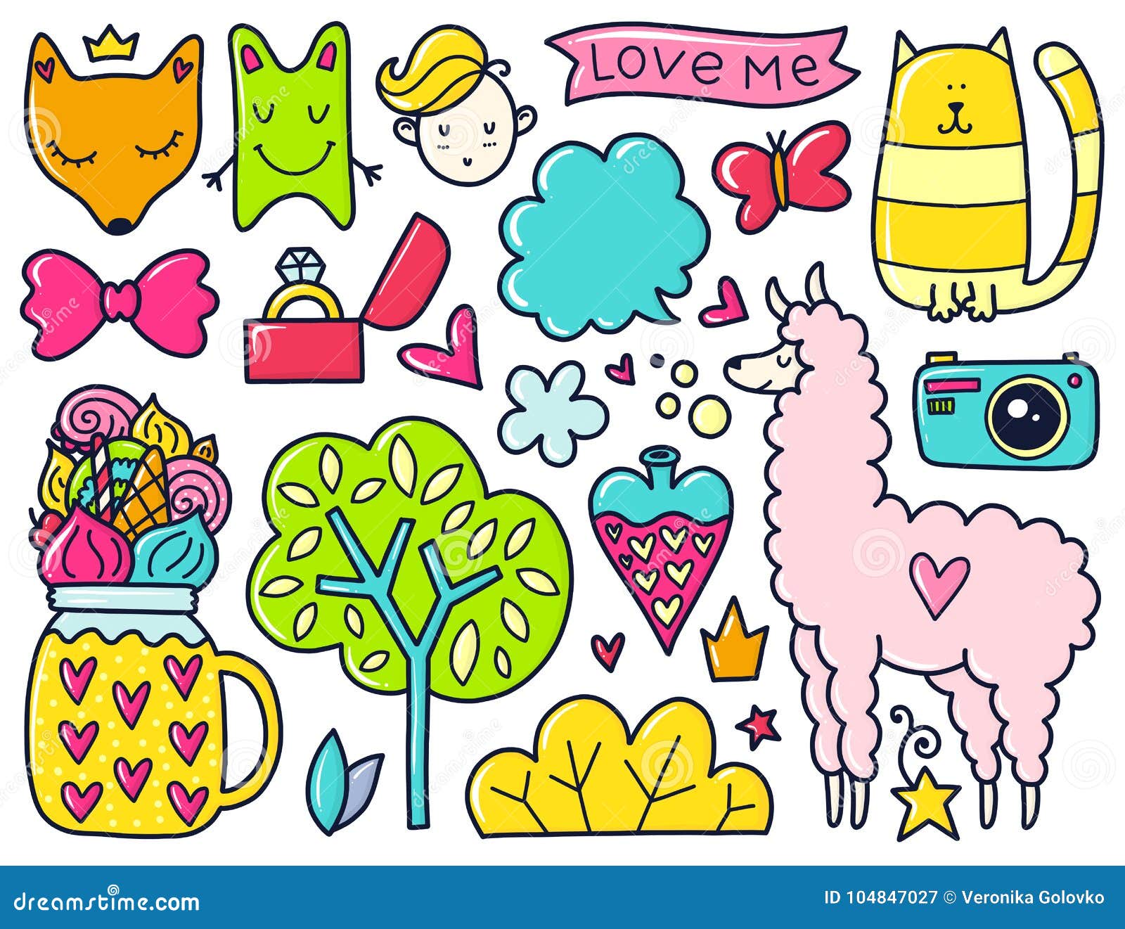 Vector color doodles stock vector. Illustration of light - 104847027