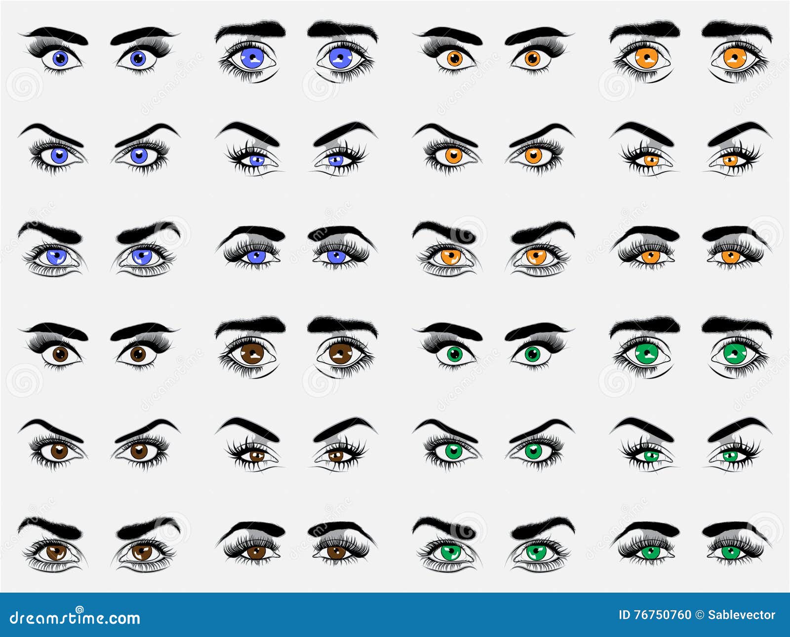 Vector color eye design. stock vector. Illustration of pupil - 76750760