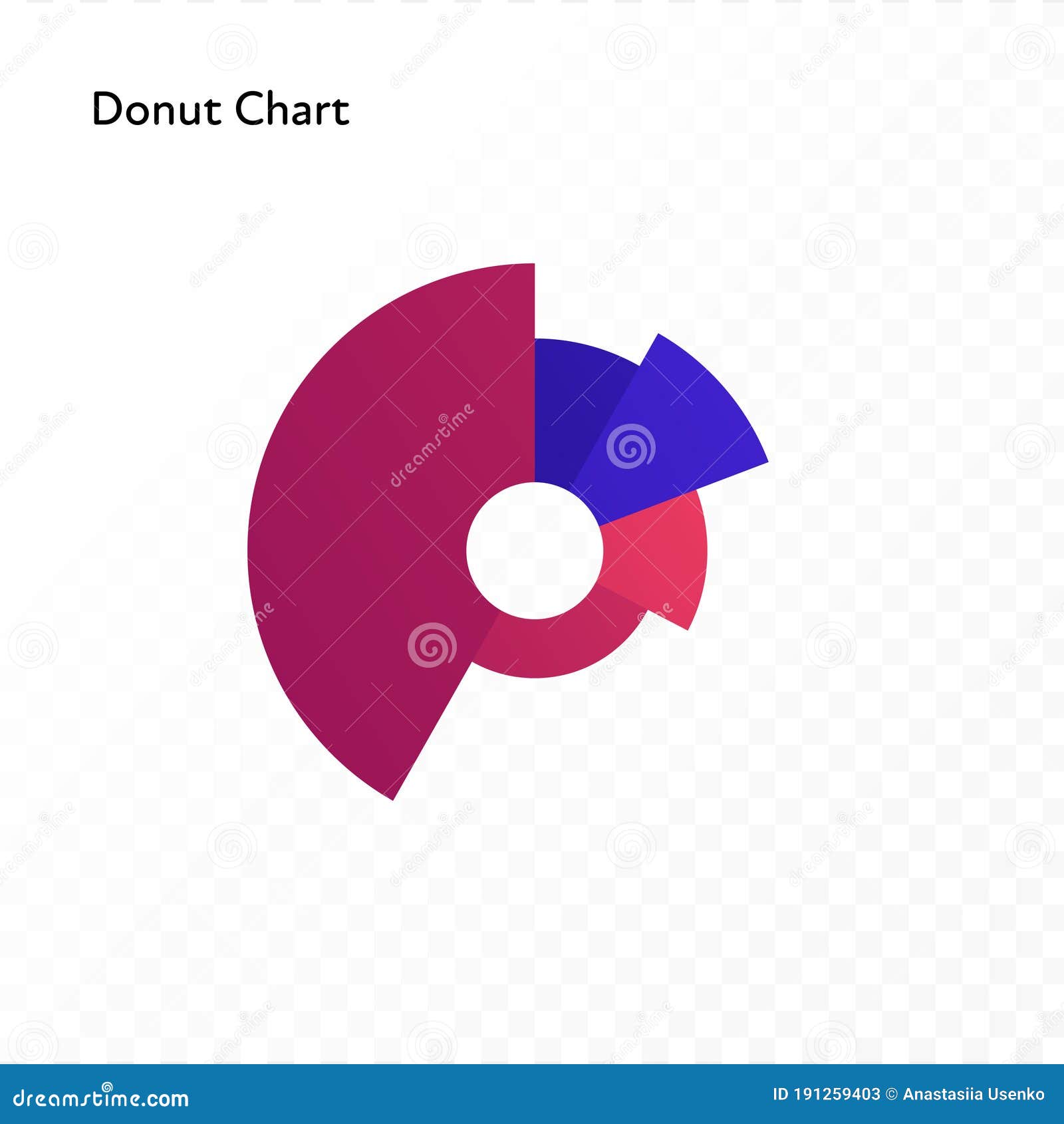 Vector Color Flat Chart Diagram Icon Illustration. Red And Blue ...