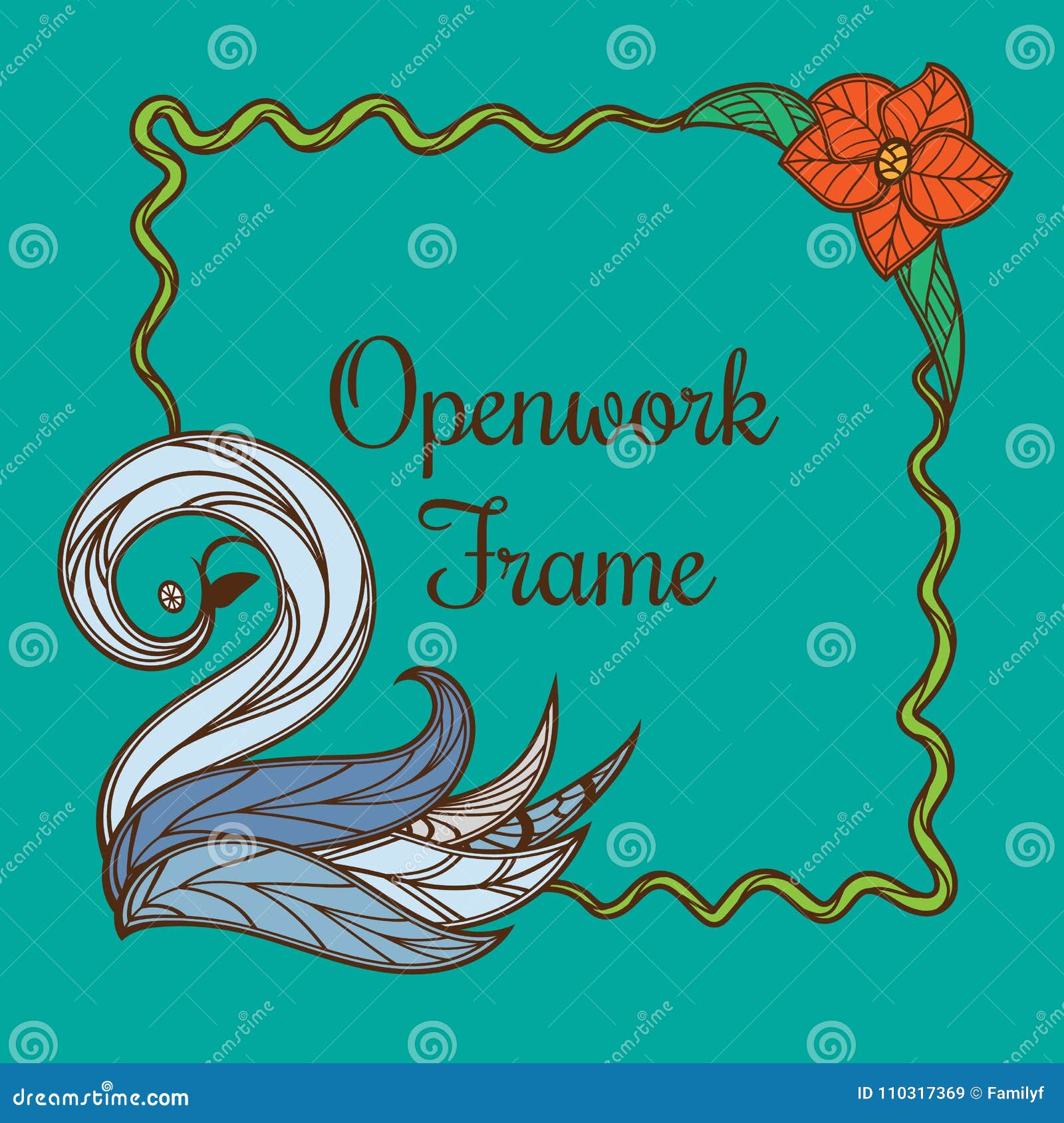 Vector Color Frame with Swan Stock Vector - Illustration of pastel ...