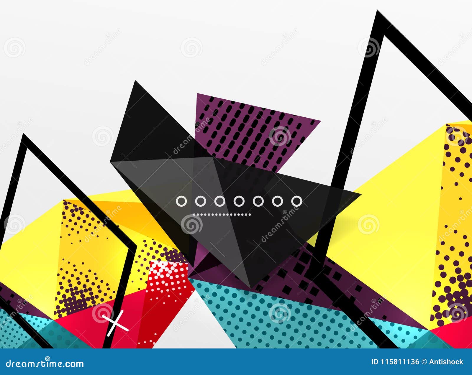 Vector Color Geometric Abstract Composition, Triangular and Polygonal ...