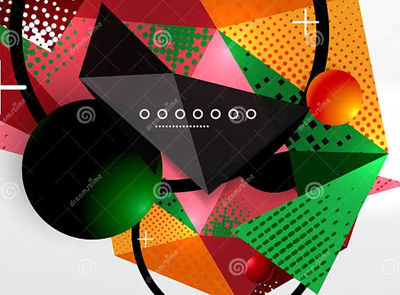 Vector Color Geometric Abstract Composition, Triangular and Polygonal ...