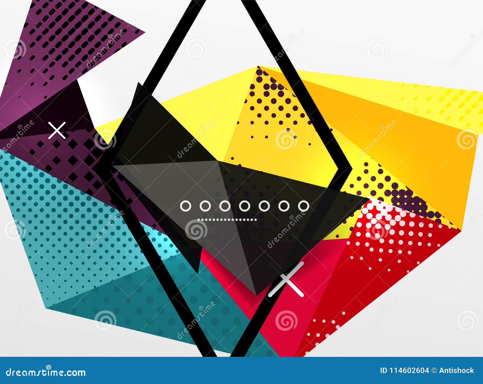 Vector Color Geometric Abstract Composition, Triangular and Polygonal ...