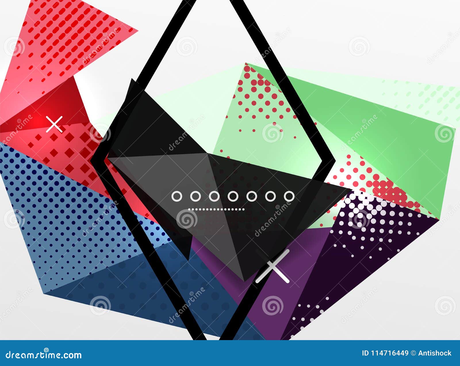 Vector Color Geometric Abstract Composition, Triangular and Polygonal ...