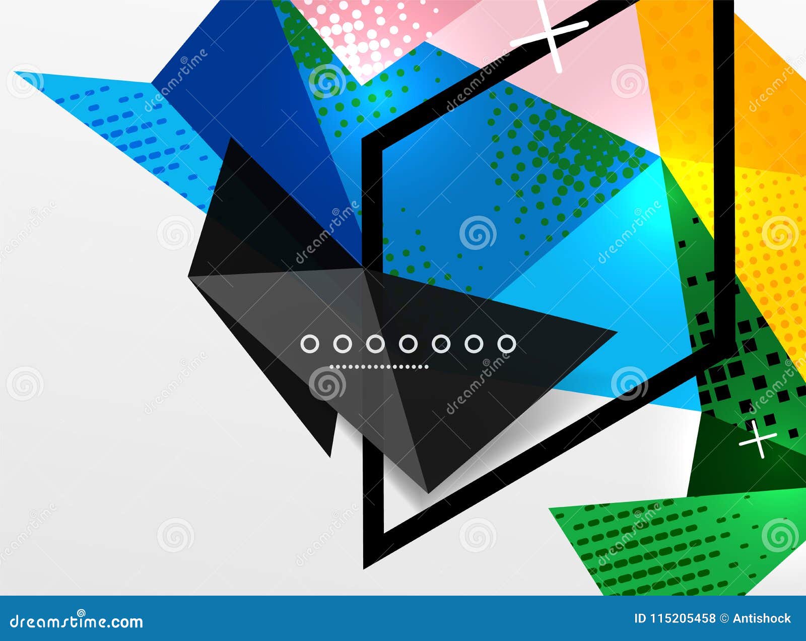Vector Color Geometric Abstract Composition, Triangular and Polygonal ...