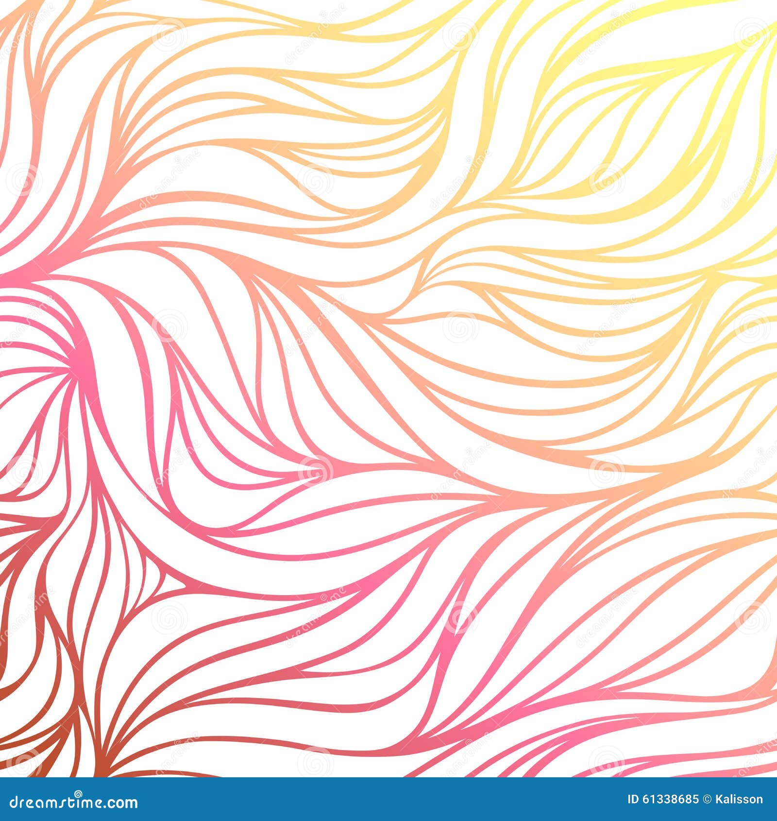 Vector Color Hand-drawing Wave Sunny Background. Gradient Abstract Fire ...
