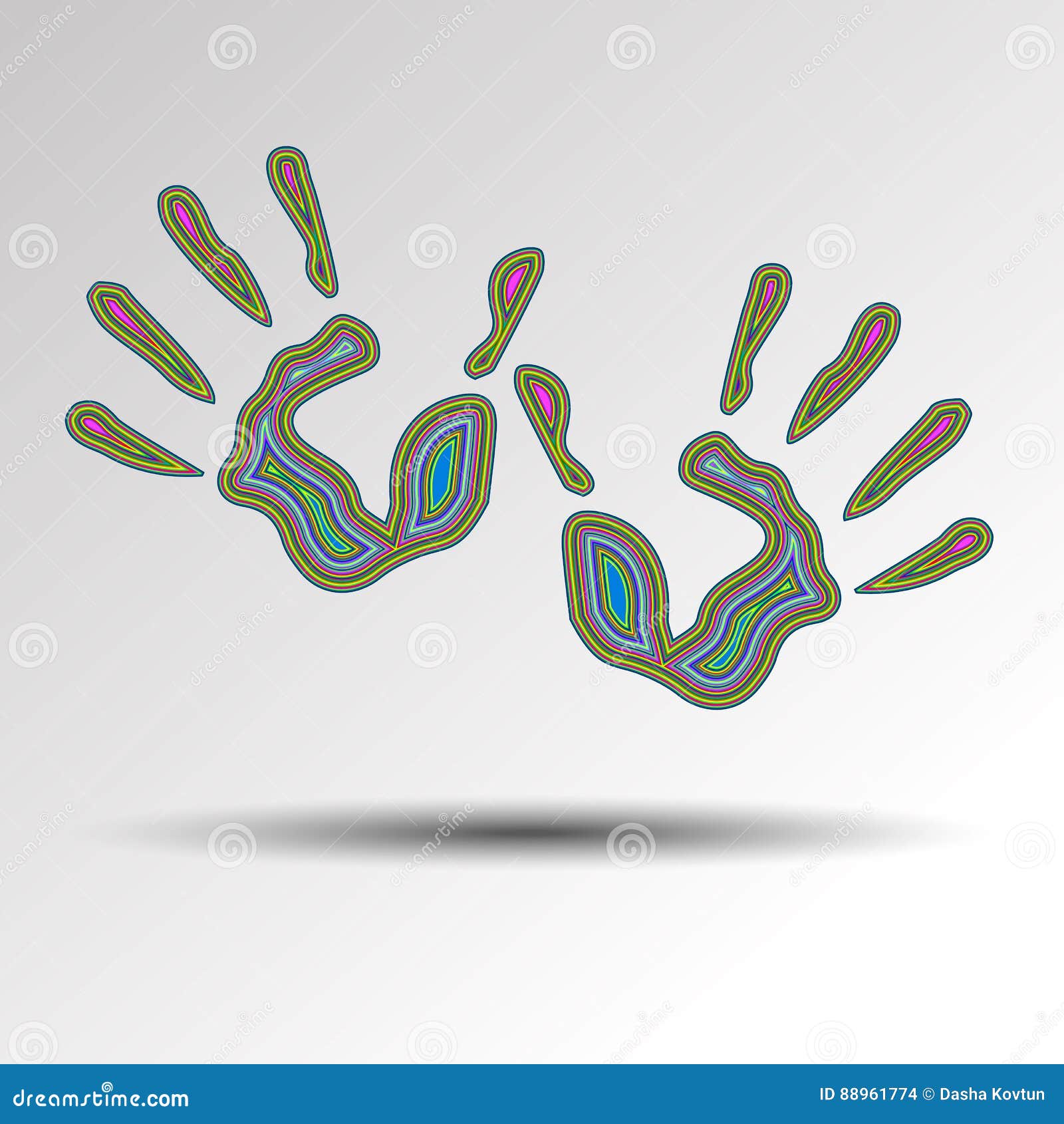 Vector Color Hand Handprint Human Print Symbol Stock Vector ...