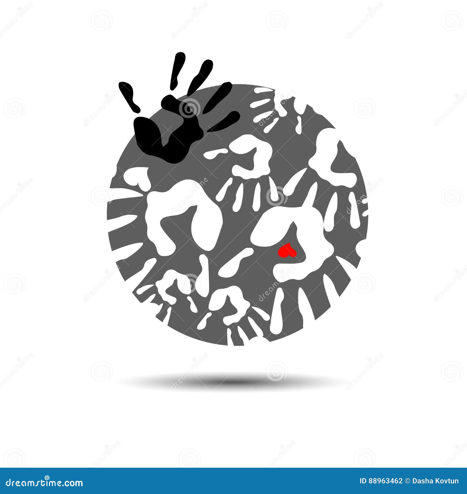 Vector Color Hand Handprint Human Print Symbol Stock Vector ...