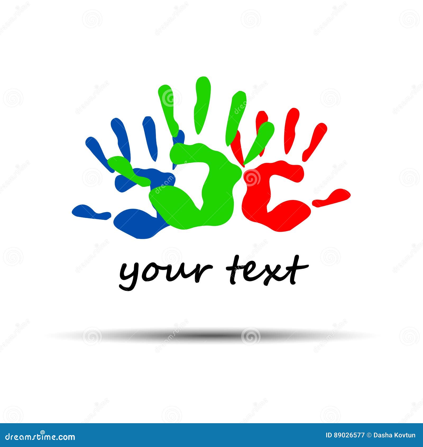 Vector Color Hand Handprint Human Print Symbol Stock Vector ...