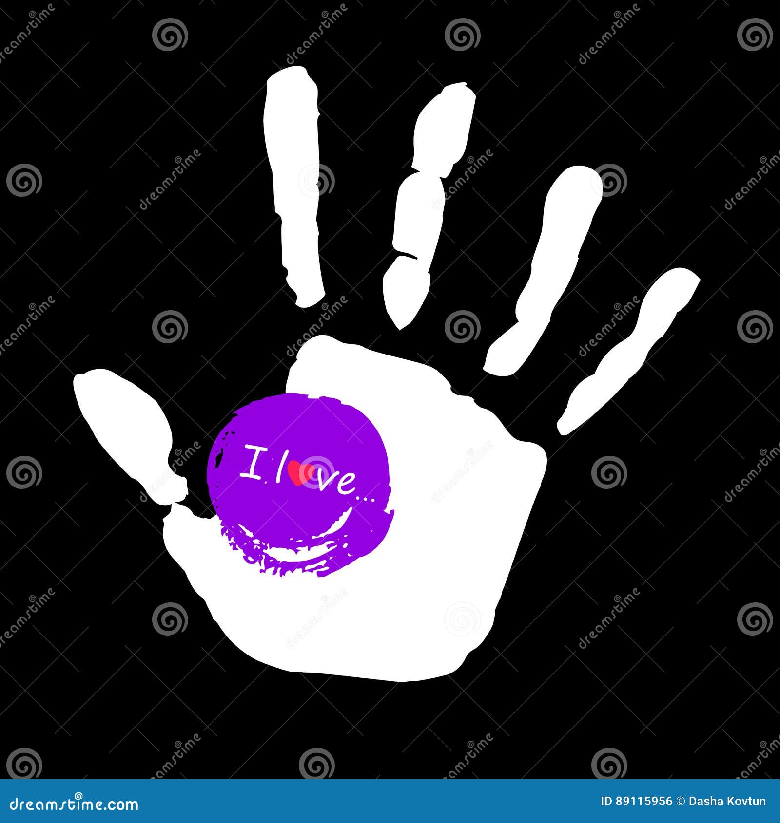 Vector Color Hand Handprint Human Print Symbol Stock Vector ...