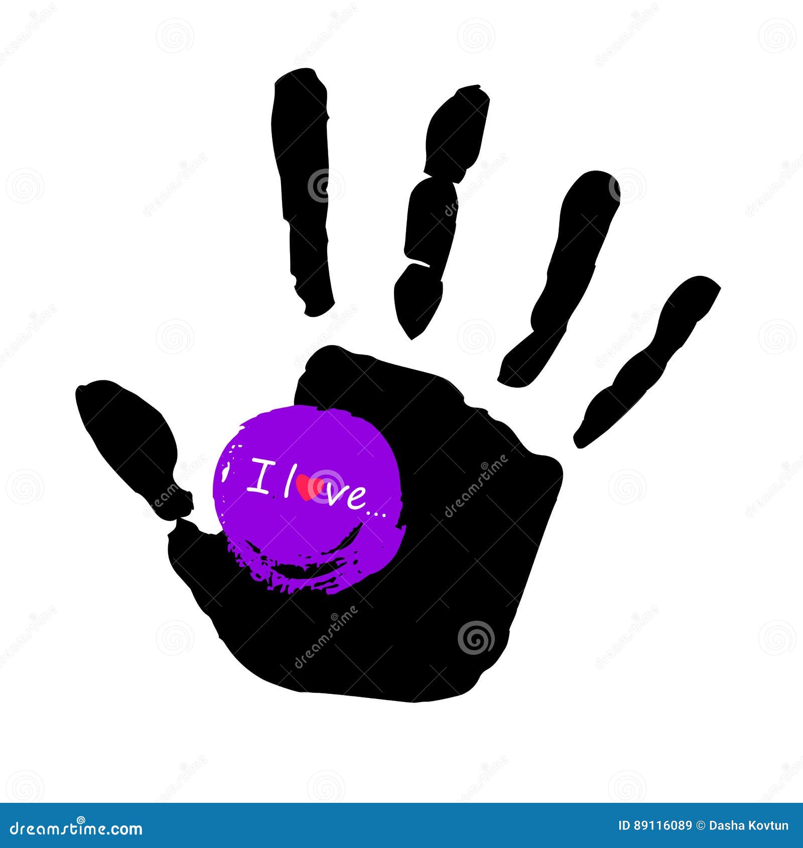 Vector Color Hand Handprint Human Print Symbol Stock Vector ...