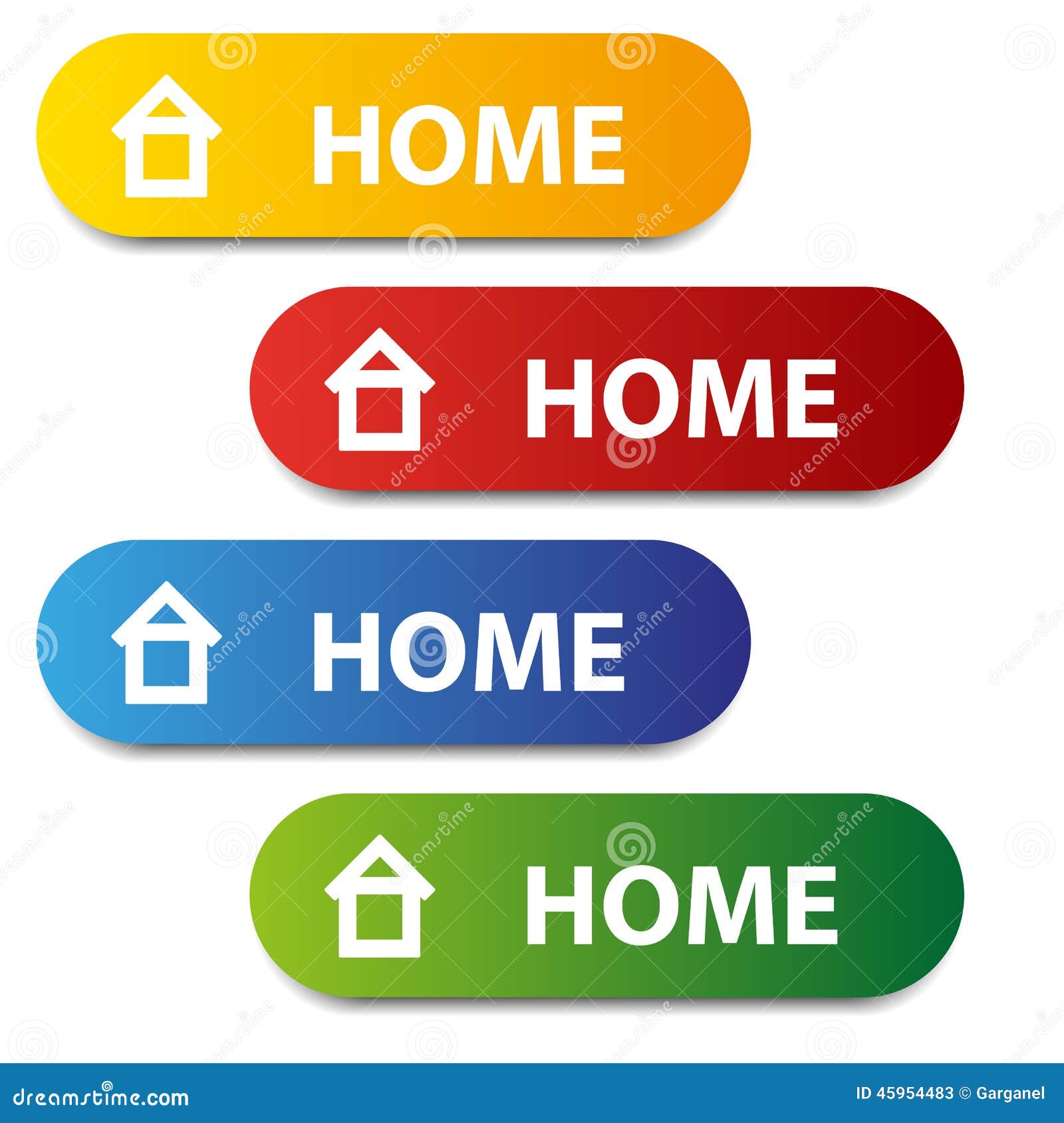 Vector color home buttons stock vector. Illustration of color - 45954483