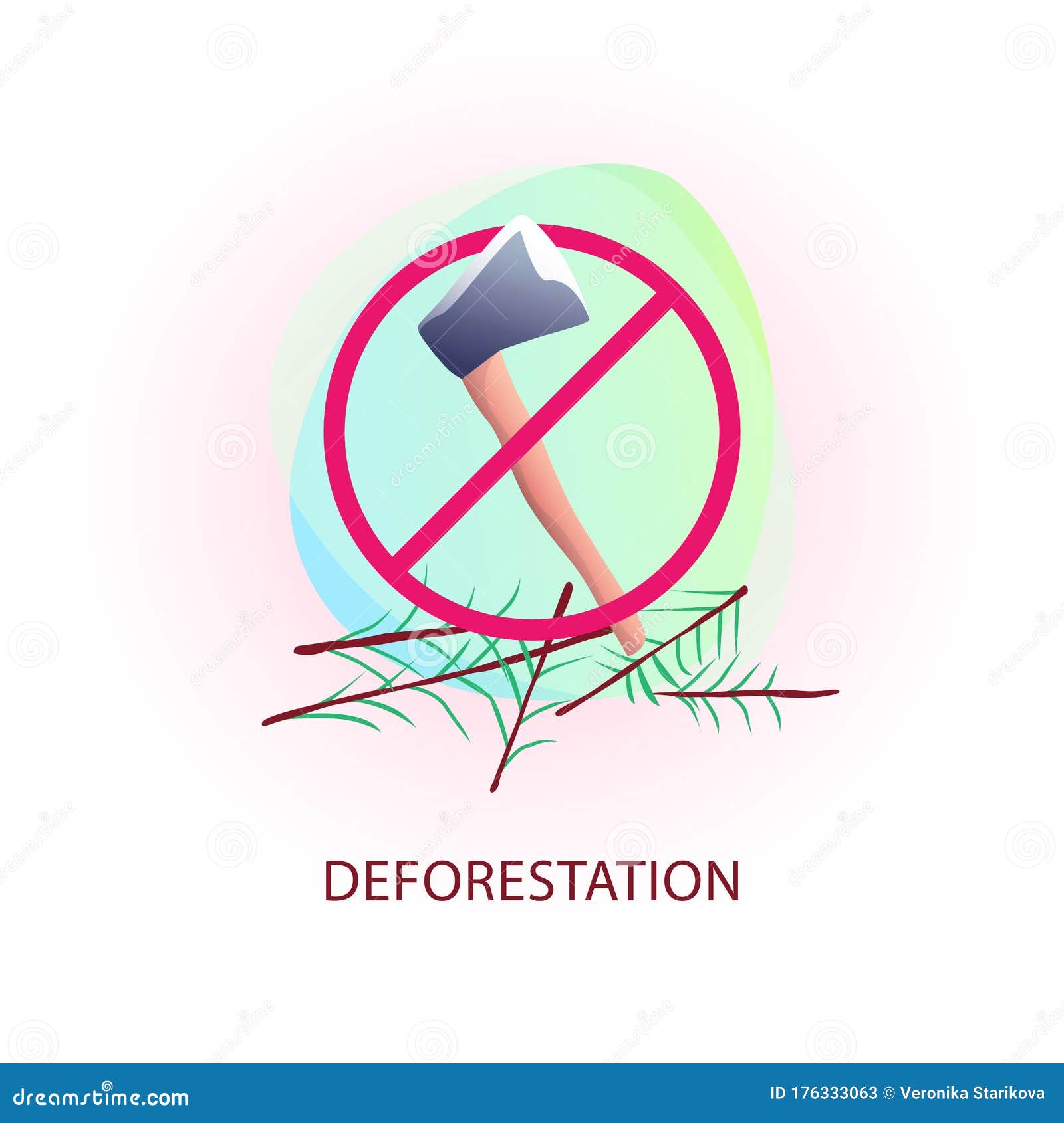 Vector Color Icon Deforestation Symbol Stock Illustration ...