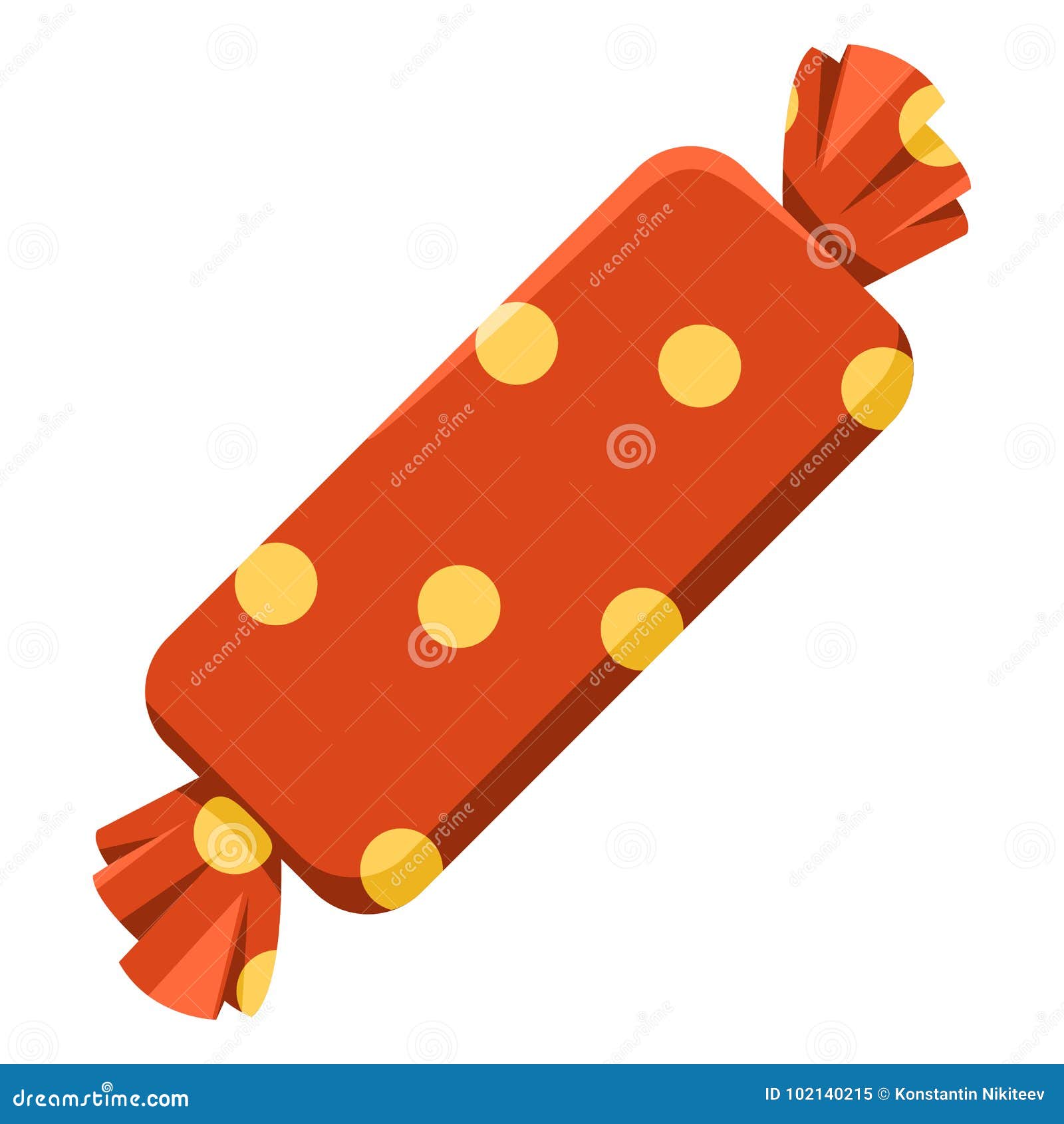 Vector Color Icon - Rectangular Candy in Red Wrapper Stock Vector ...