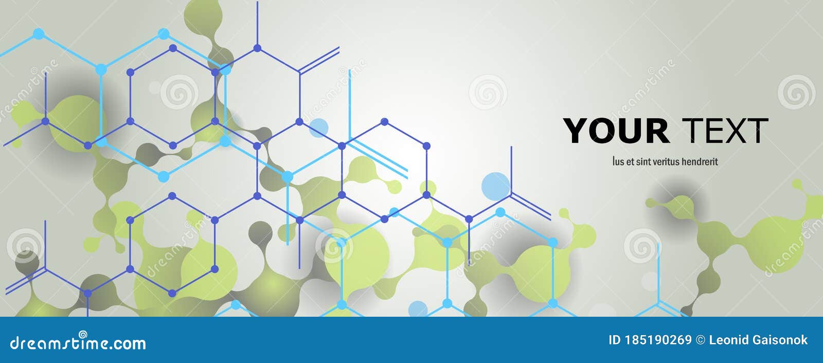 Vector Color Illustration Connection Molecules and Hexagon Pattern ...