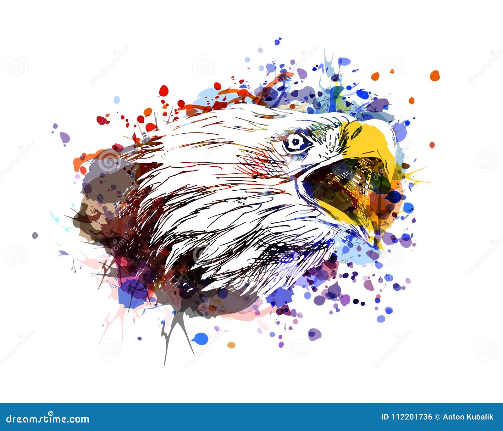 Vector Color Illustration of an Eagle Head Stock Vector - Illustration ...
