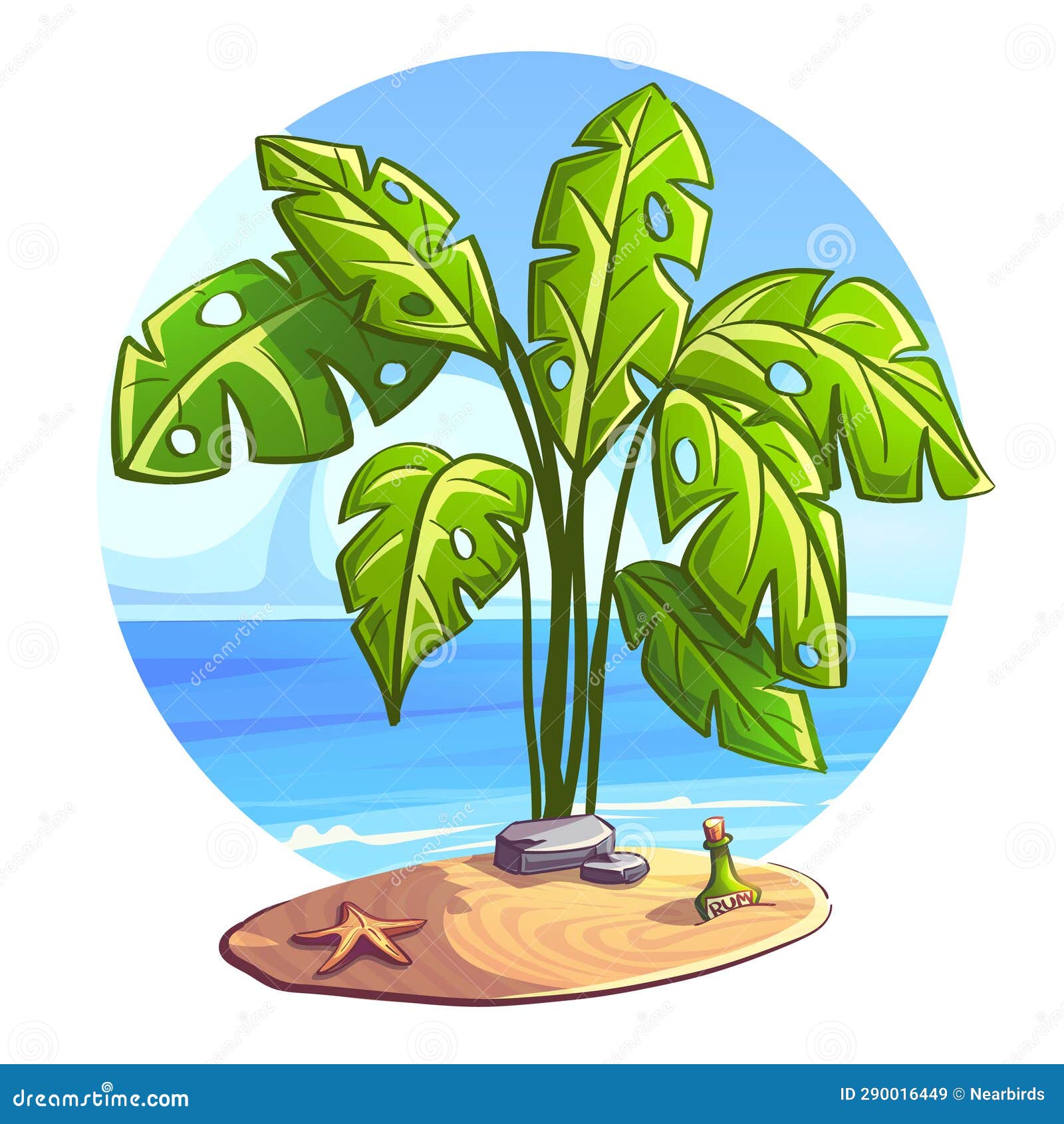 Vector Color Illustration Fern among Cobblestones Stock Vector ...