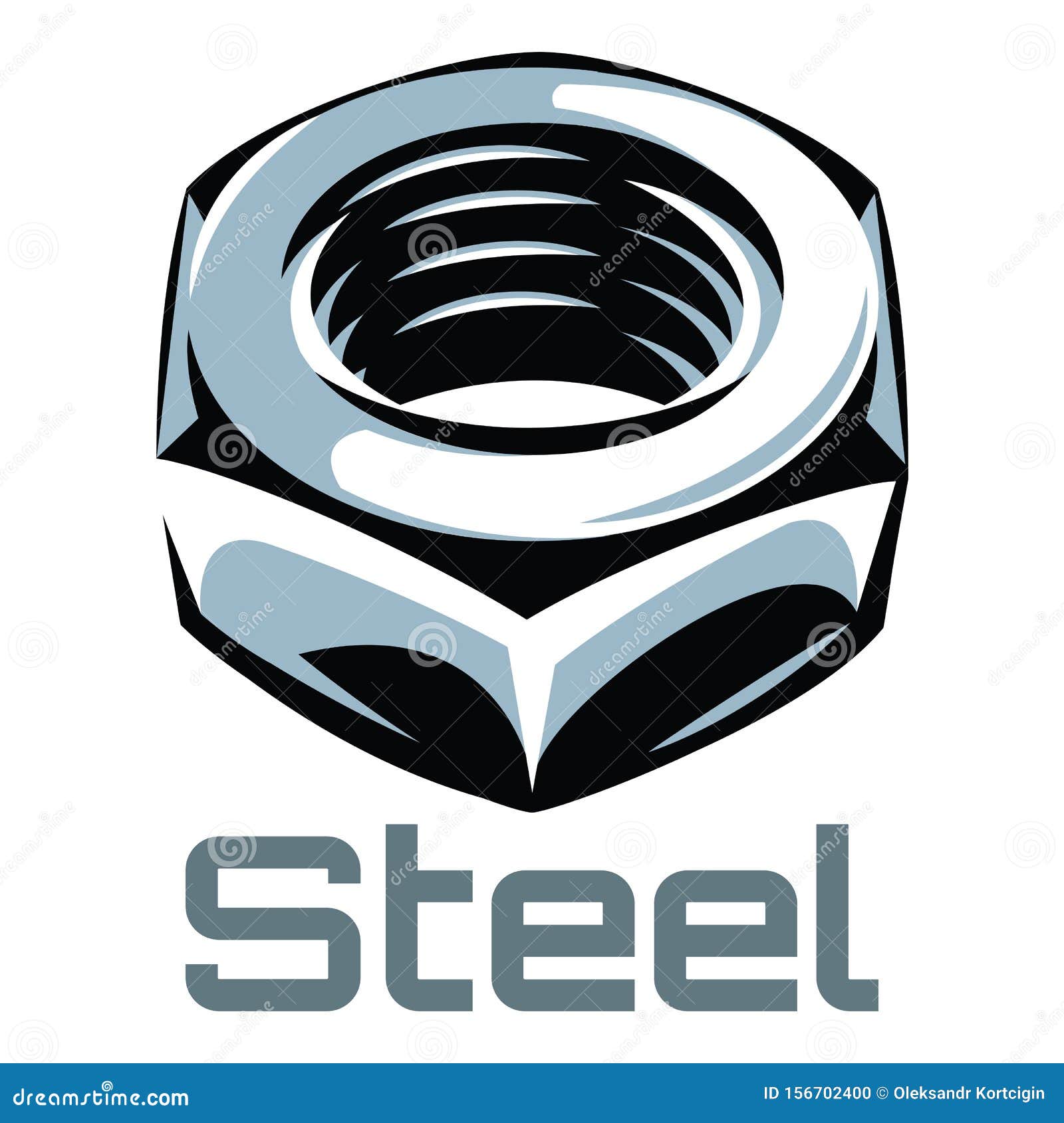 Vector Color Illustration with Steel Nut. EPS 10 Stock Vector ...