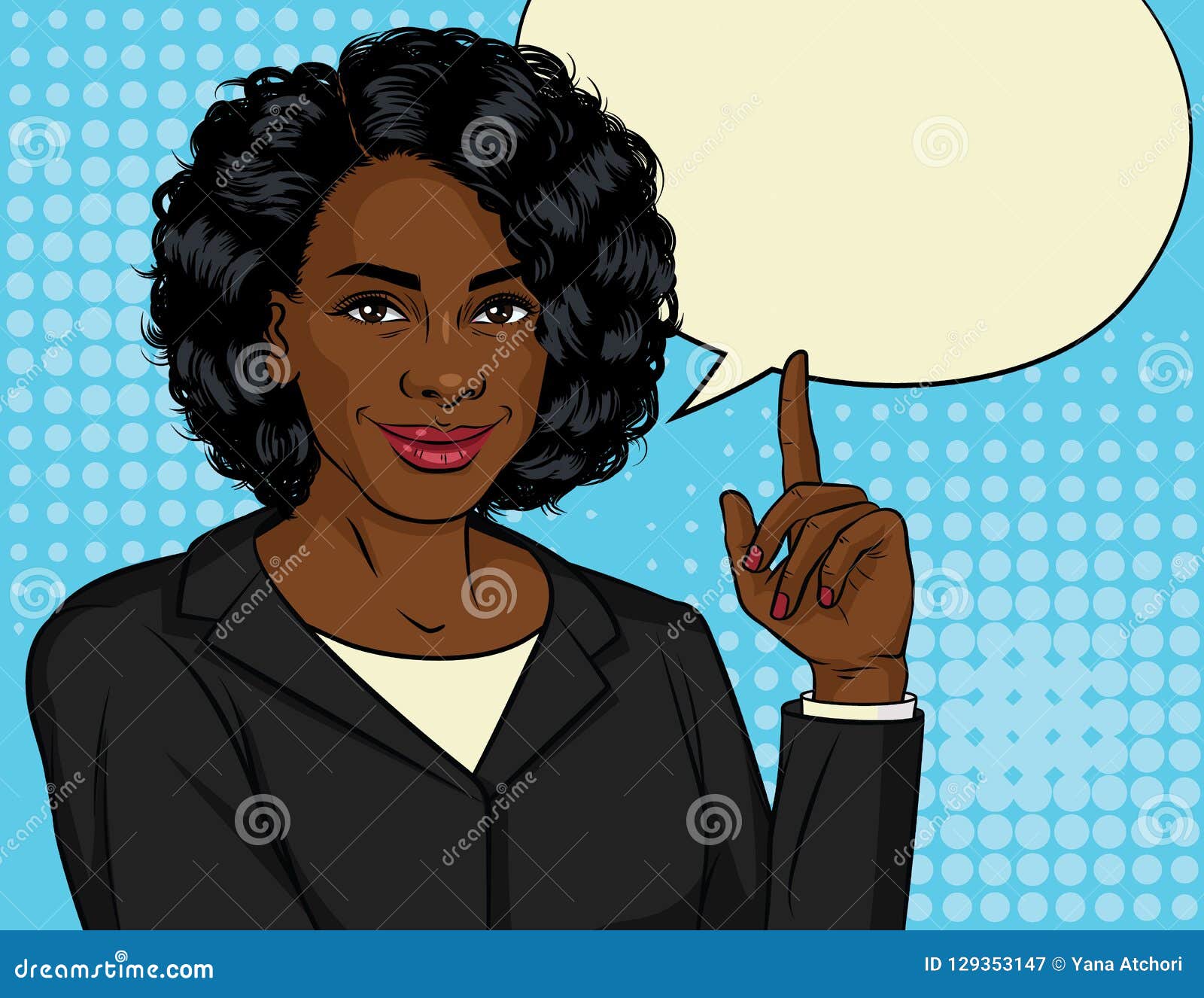 Vector Color Illustration Of Successful African American Business Woman Stock Illustration