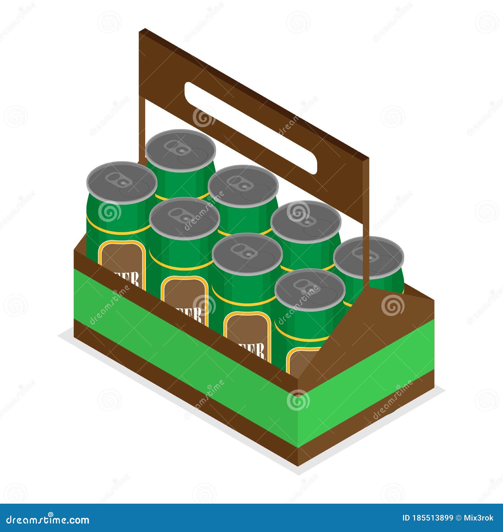 Vector Color Isometric Icon with Case of Beer Stock Vector ...