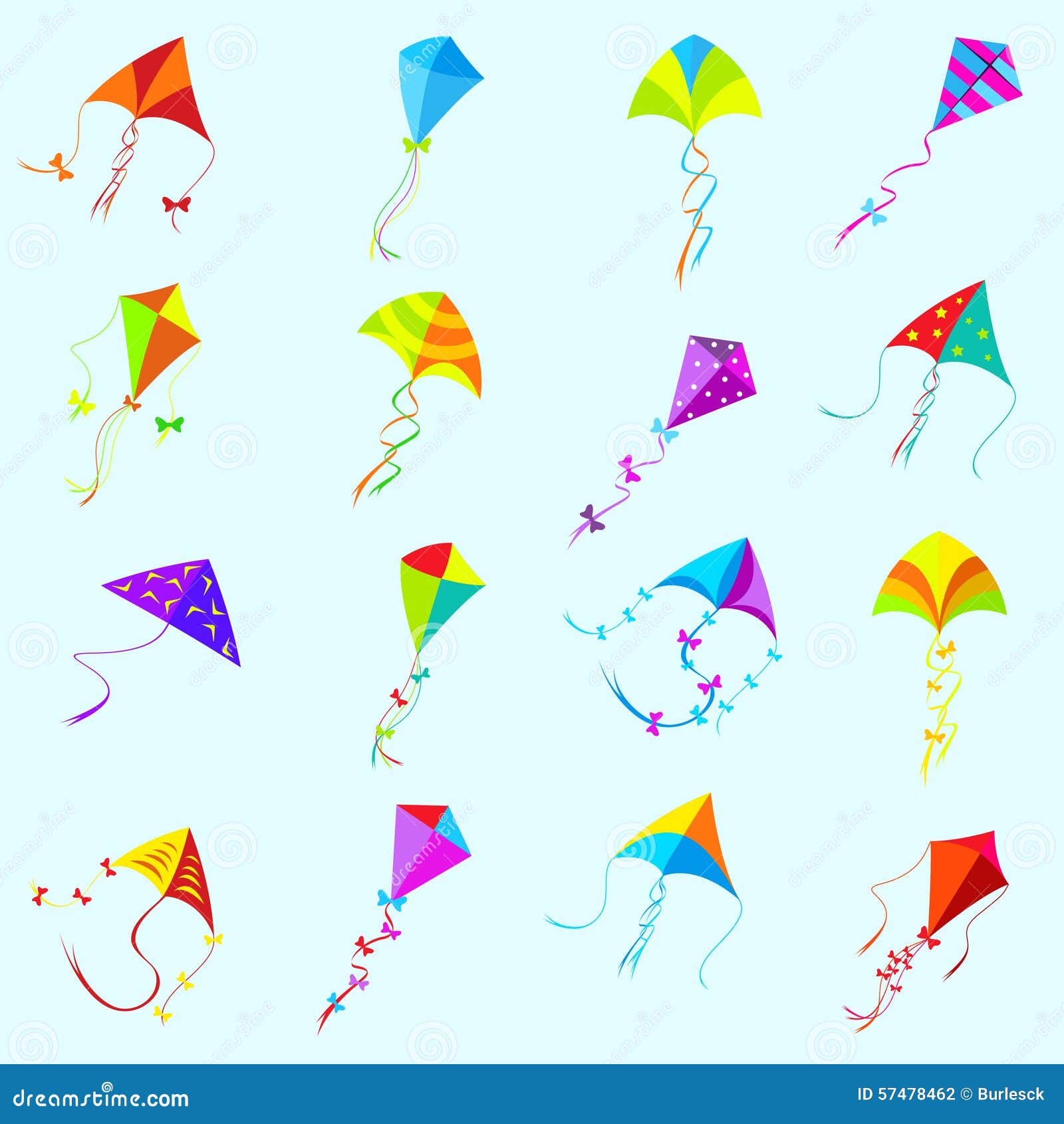 Vector Color Kite Set | CartoonDealer.com #57478462
