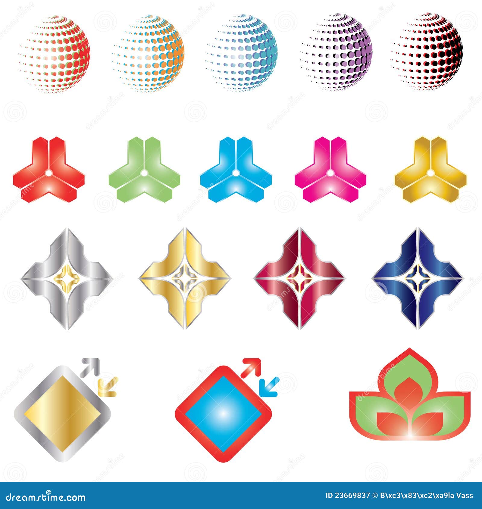 Vector color logo set stock vector. Illustration of graphic - 23669837