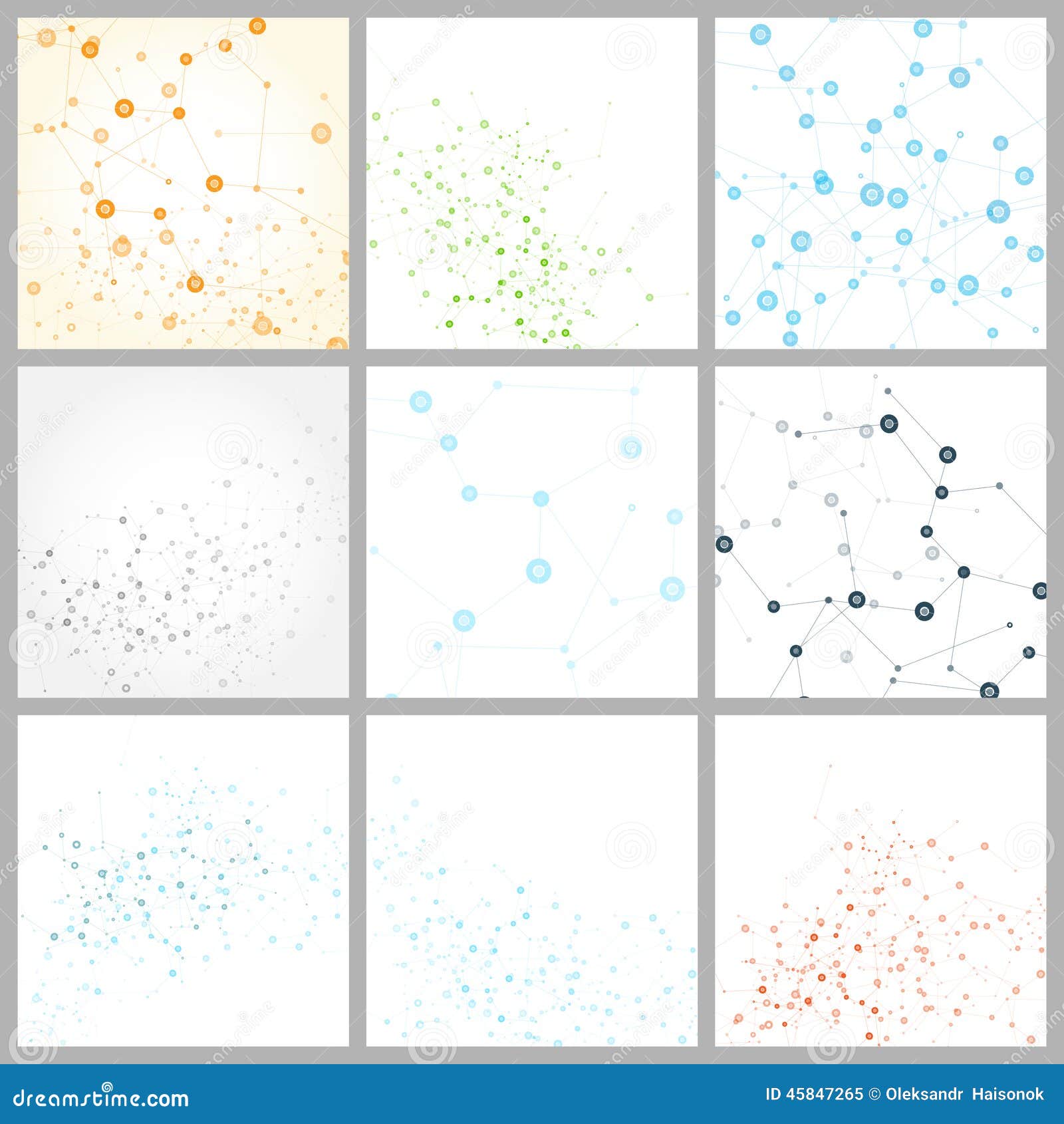 Vector Color Network Connection and DNA Atom Stock Vector ...
