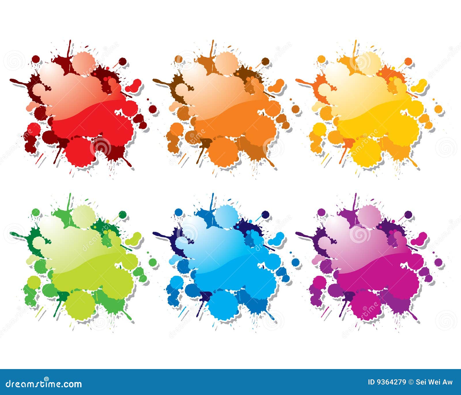 Vector Color Paint Splashes Stock Vector - Illustration of messy, drop ...