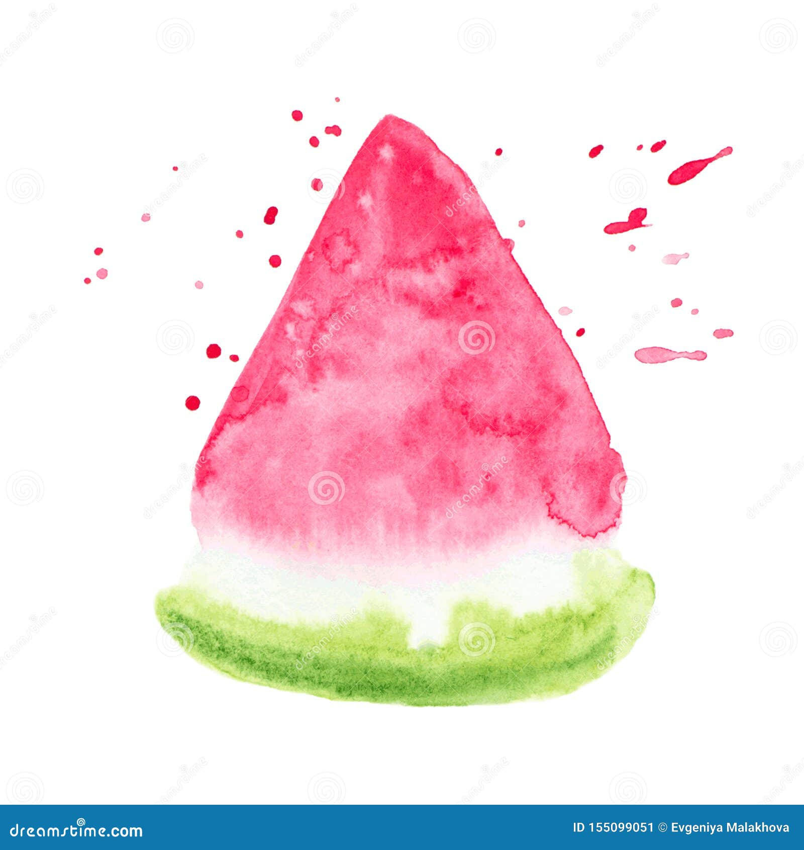 Vector Color Paint Watermelon Texture Isolated on White Stock Vector ...