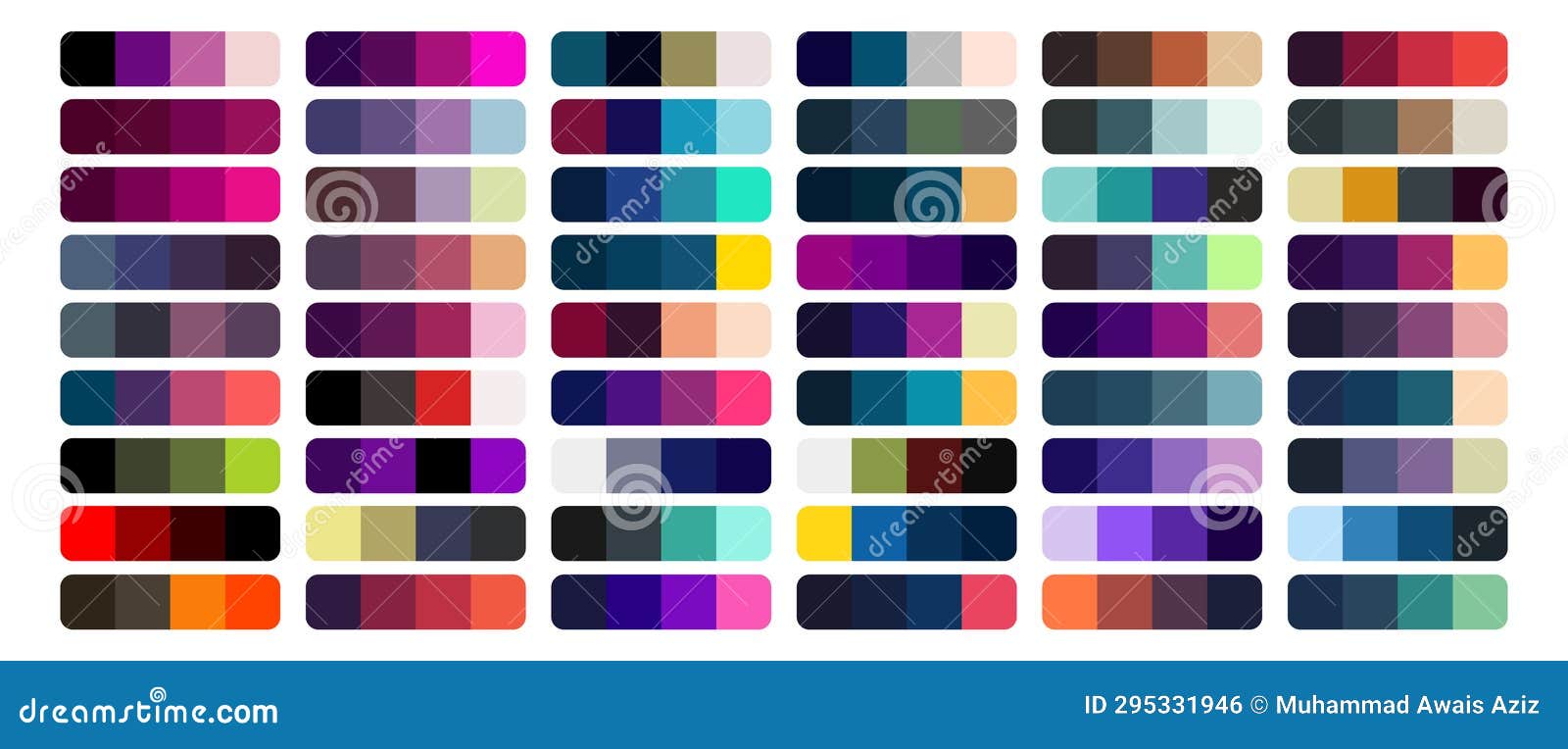 Vector Color Palette Set Design Template Multi Color Stock Vector ...