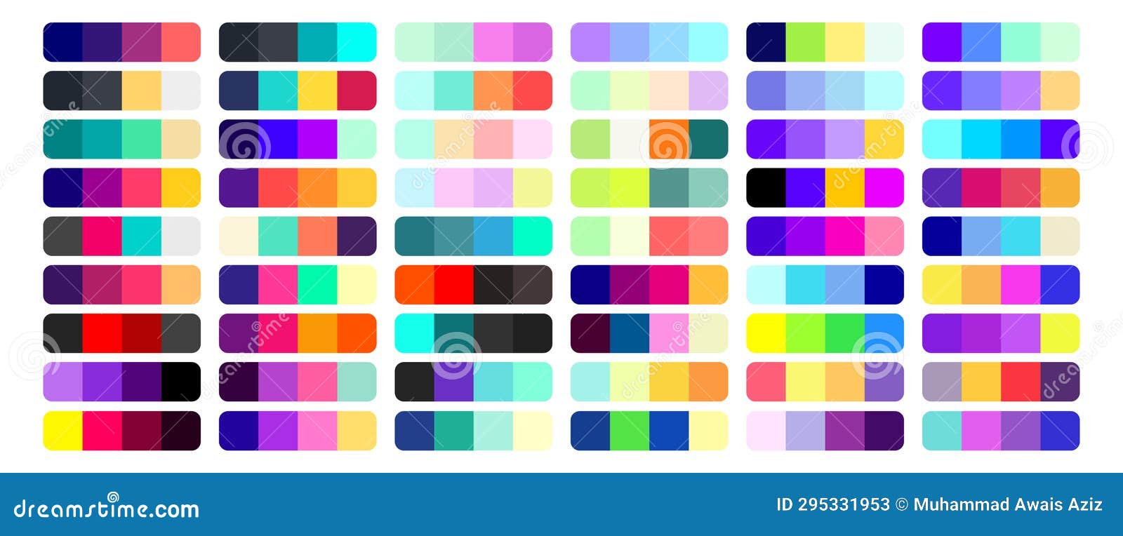 Vector Color Palette Set Design Template Multi Color Stock Vector ...