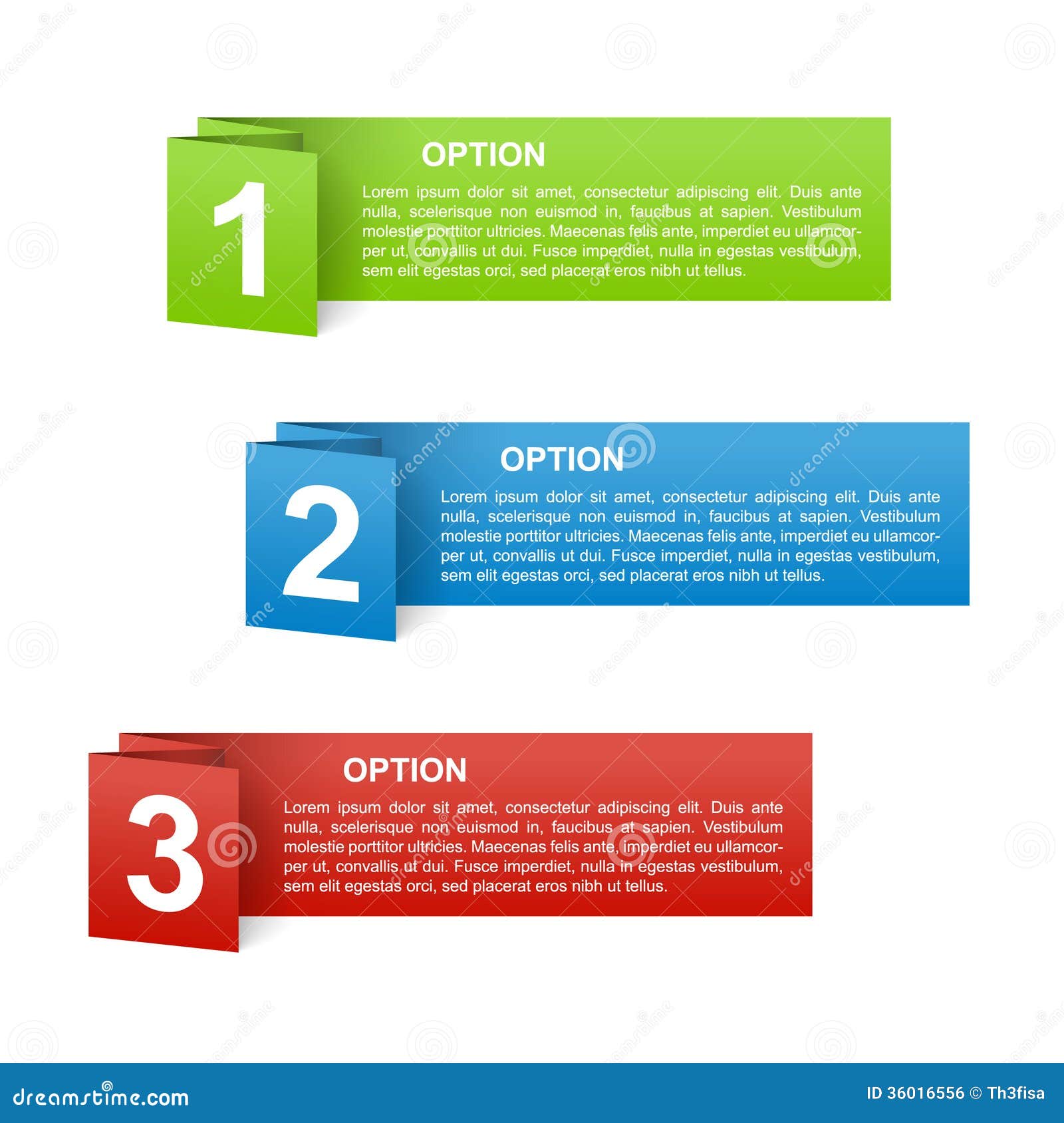 Vector Color Paper Option Labels Stock Vector - Illustration of fold ...