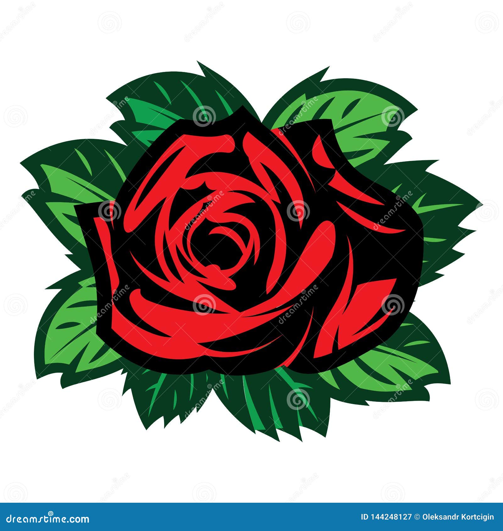 Vector Color Pattern for Design with Rose Stock Vector - Illustration ...