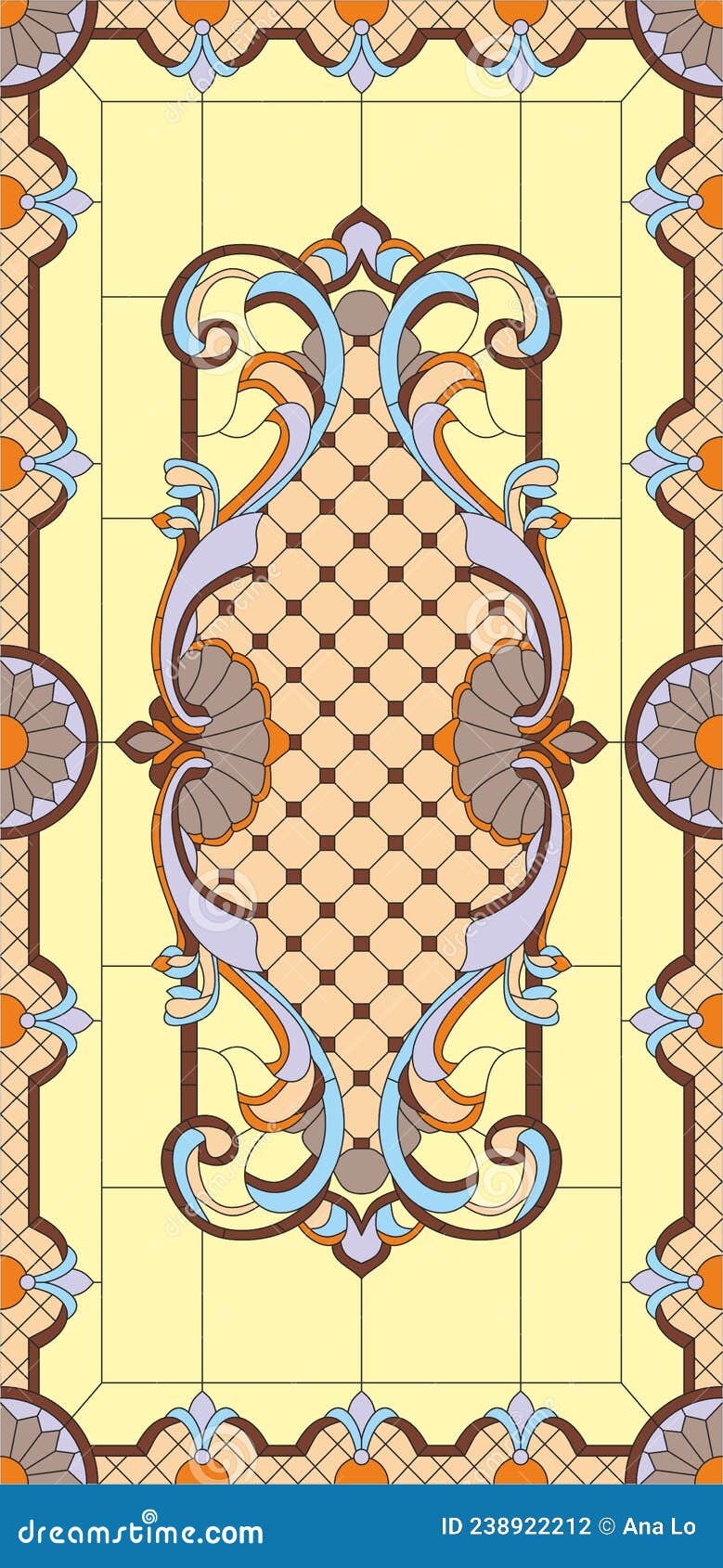 Vector Color Pattern of Stained Glass Ceiling Stock Vector ...