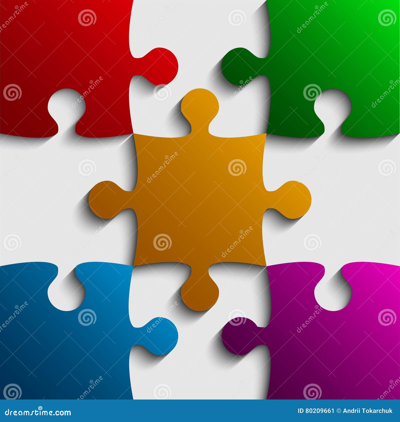 Vector Color Puzzles Piece JigSaw - 9 Pieces. Stock Vector ...